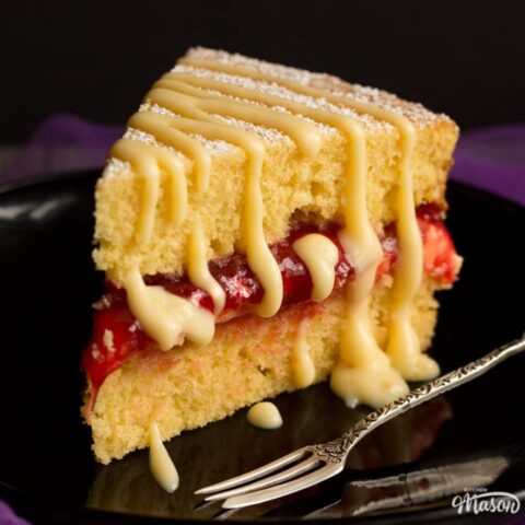 Easy Rhubarb and Custard Cake | Kitchen Mason